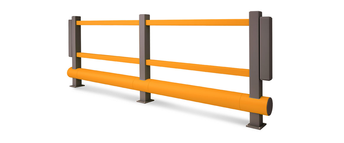 DOUBLE BUMPER PEDESTRIAN BARRIER